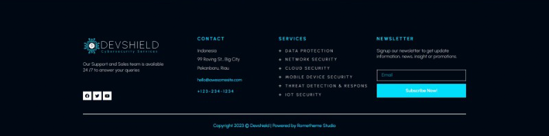 Devshield - Cybersecurity Services Elementor Pro Template Kit by Rometheme